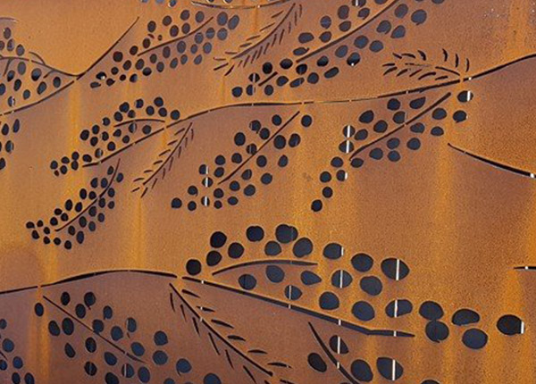 Cootamundra Wattle Garden Screen - Iron Bark Metal Design