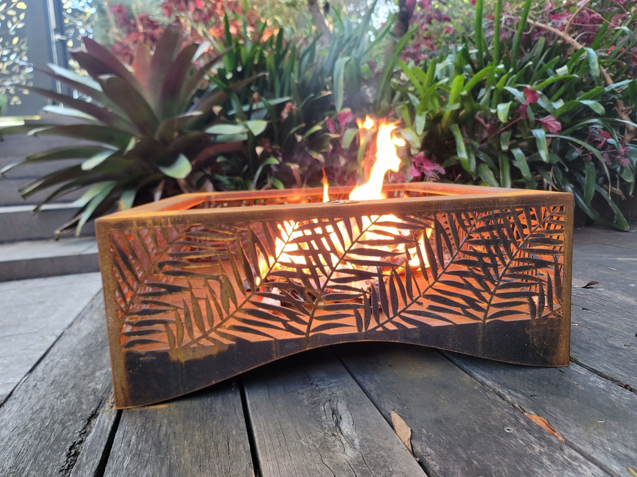 Cube Firebox - Iron Bark Metal Design