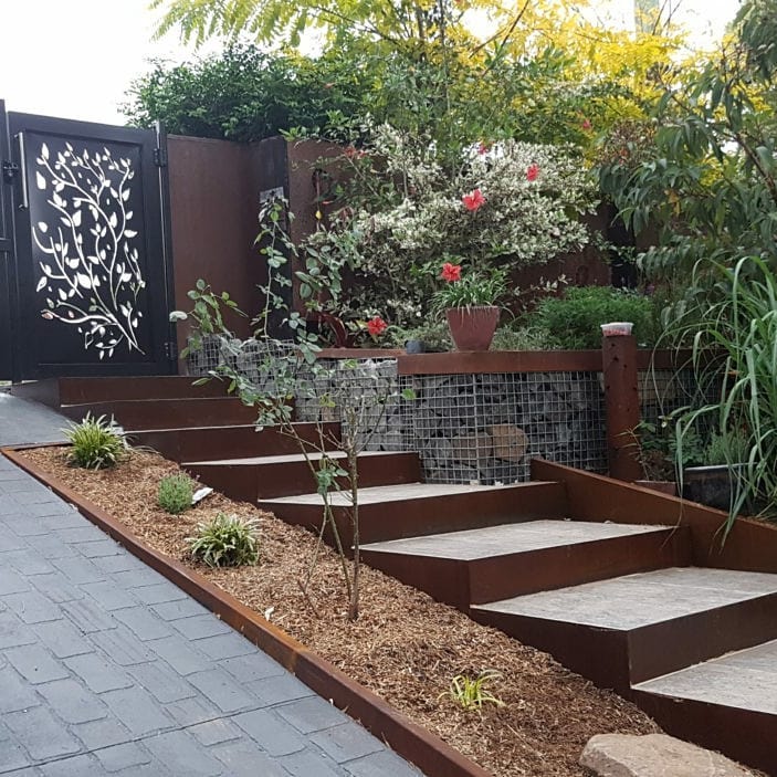Edging, Step Risers, Gabion Capping - Iron Bark Metal Design