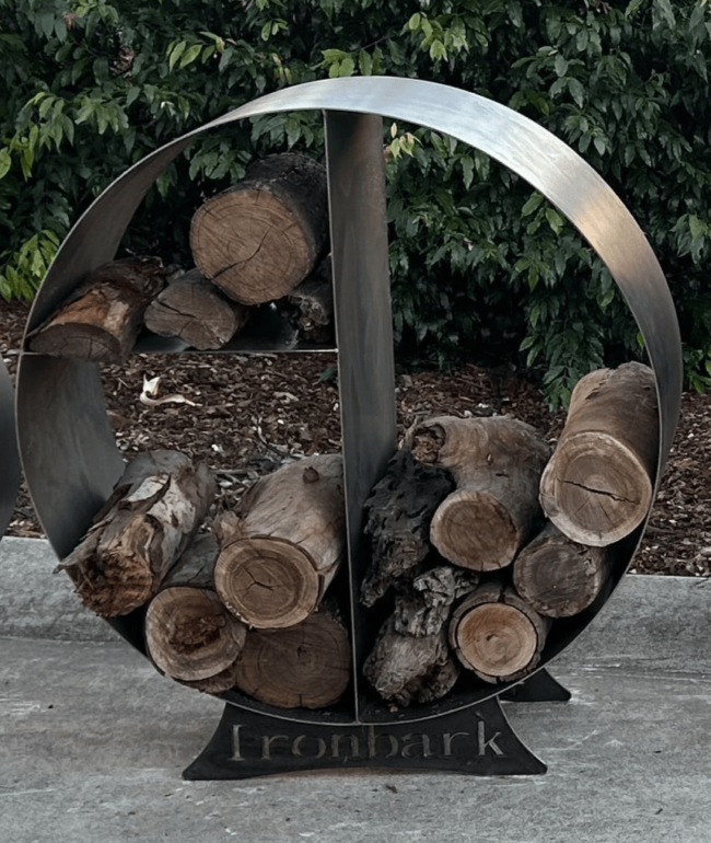 Firewood Storage Stacker, Round Firewood Log Rack/Holder - Ironbark ...