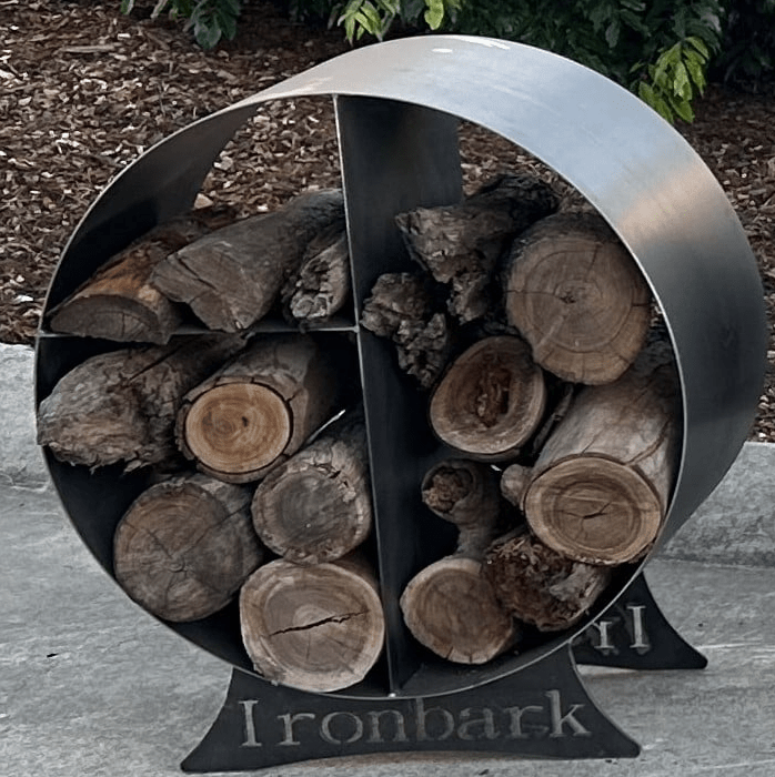 Firewood Storage Stacker, Round Firewood Log Rack/Holder - Ironbark ...