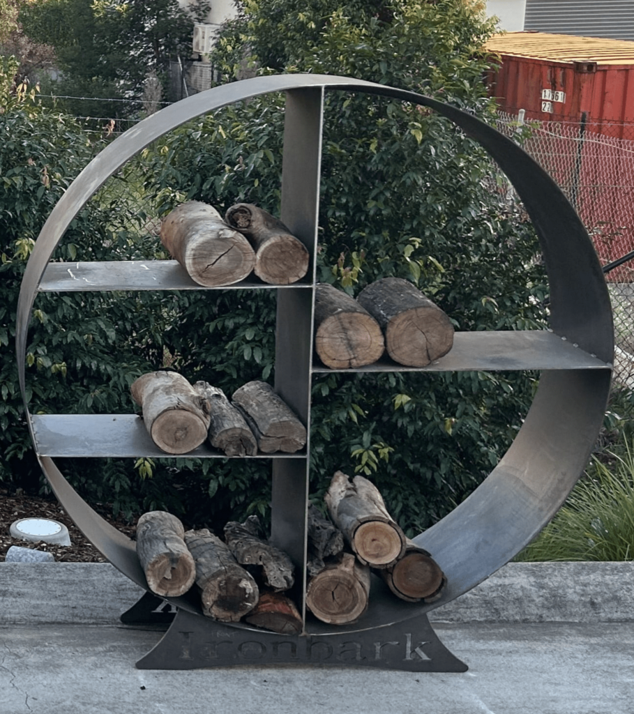 Firewood Storage Stacker, Round Firewood Log Rack/Holder - Ironbark ...