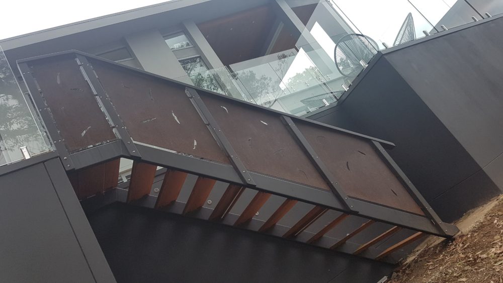 Corten stair balustrade - Iron Bark Metal Design