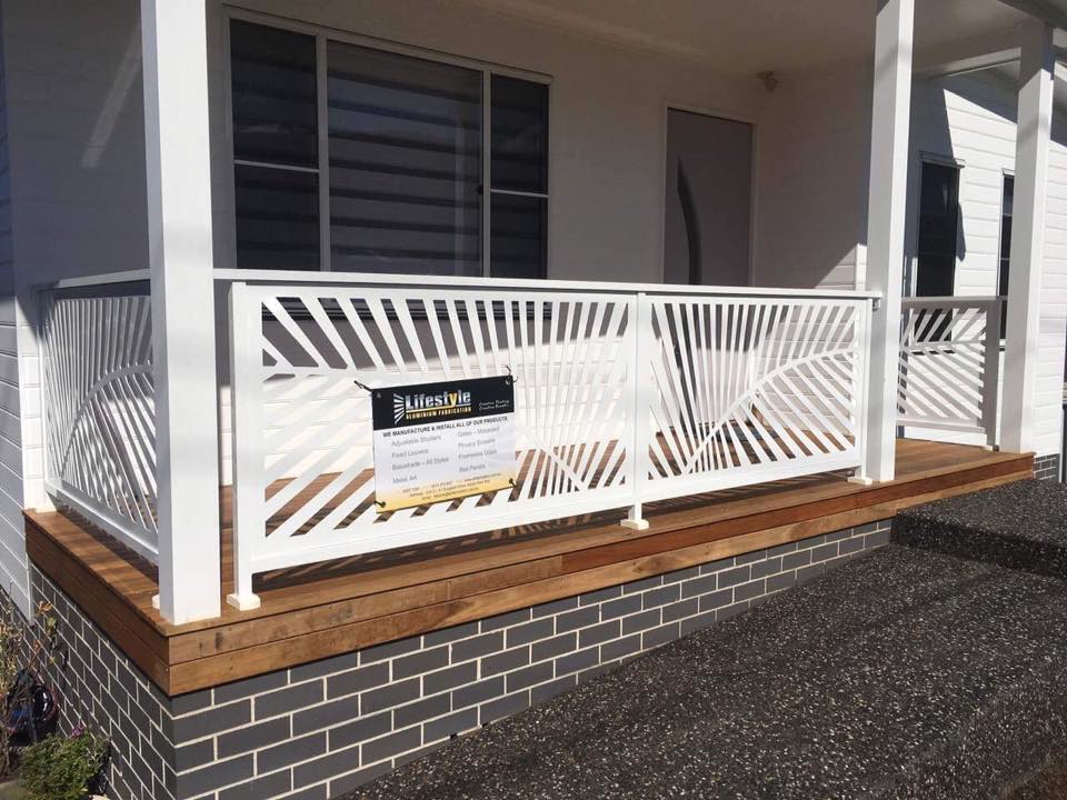 Decorative Balustrade - Palm Leaf Pattern - Iron Bark Metal Design