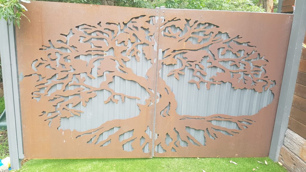 Tree of Life Gate - Corten - Iron Bark Metal Design