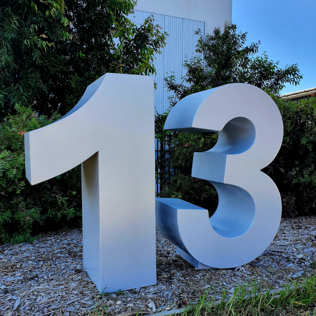 Large Numeral Letterbox with Your Street Address Cut - Iron Bark Metal ...