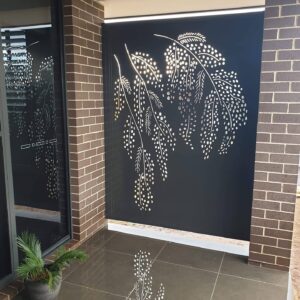 Cootamundra Wattle Privacy Screen in Powder Coated Finish - Iron Bark ...