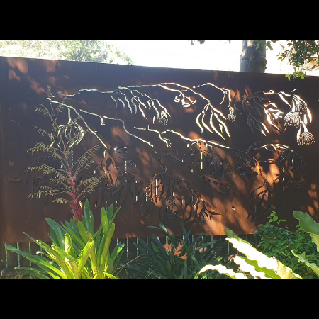 3D Ironbark Branch Privacy Screen- Cordeaux Heights - Iron Bark Metal ...