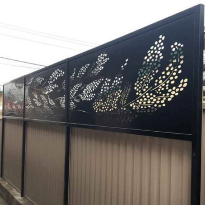 Cootamundra Wattle Privacy Screen Fence Topper - Iron Bark Metal Design