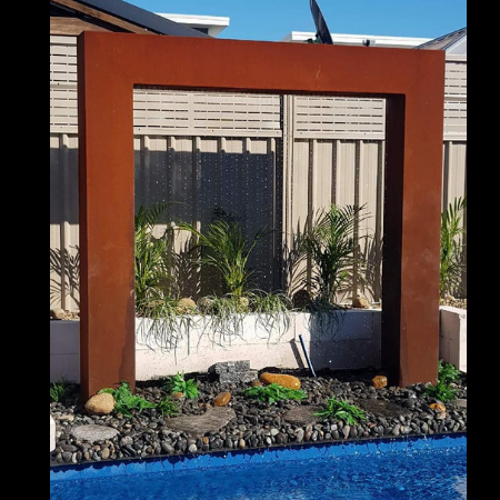 Custom Water Feature Sculpture - Iron Bark Metal Design