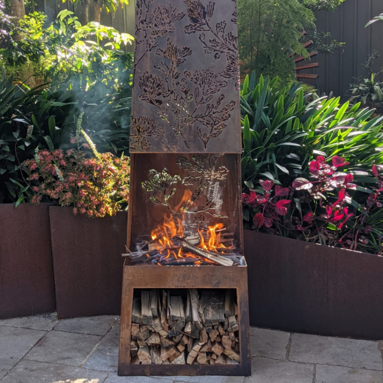 Fire Pit and Log Rack Gallery | Ironbark Metal Design