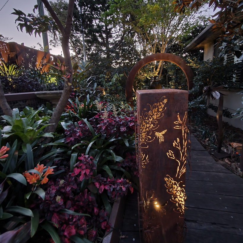 3D Grevillea Light Tower Rust (4) - Iron Bark Metal Design