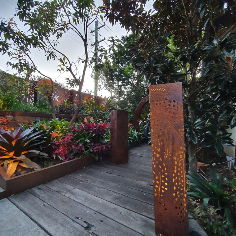 Square Light Tower - Iron Bark Metal Design