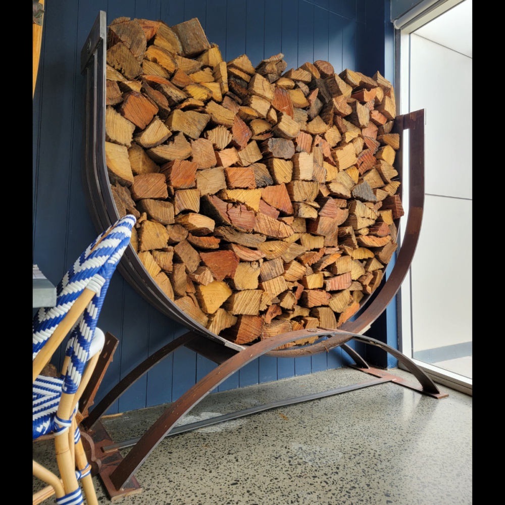 Cradle Log Rack, Steel Firewood Storage Log Holder - Ironbark Metal Design