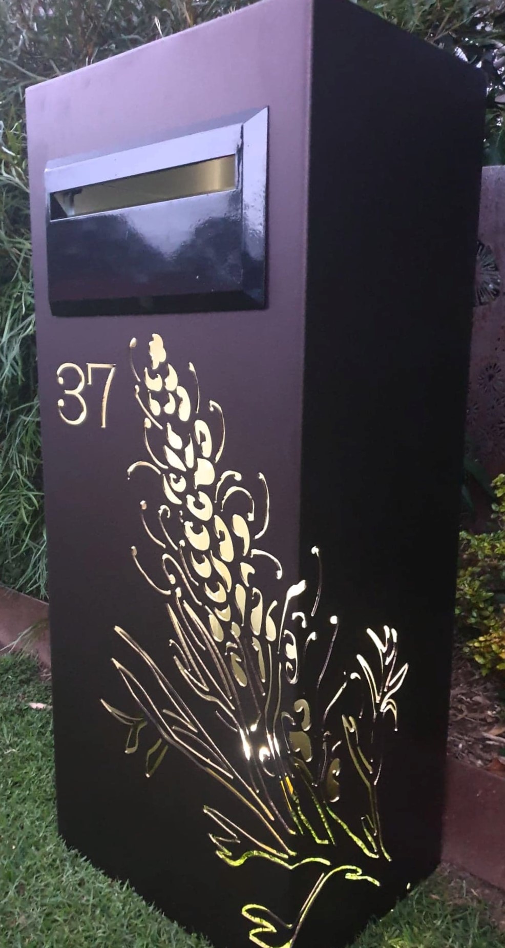 Standard Letterbox - Powder coated aluminium with perspex. Black mail ...