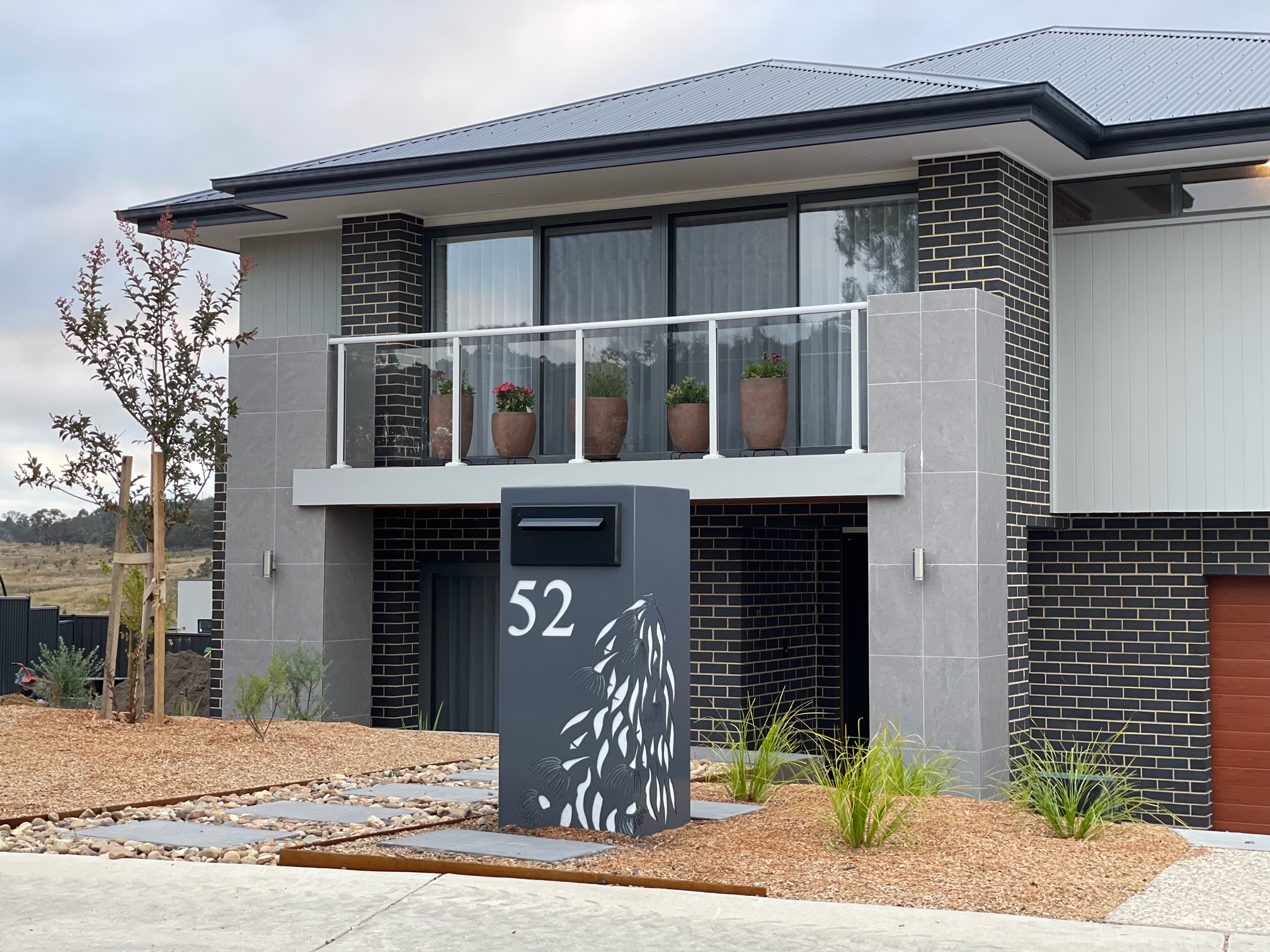 Standard Letterbox - Powder coated aluminium with perspex. - Iron Bark ...