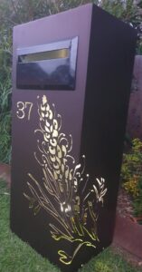 Standard Letterbox with Pattern In Cor-Ten Steel or Powder Coated Aluminium