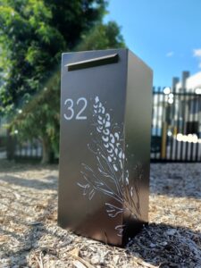 Medium Letterbox Powder Coated Grevillea with Perspex and Raked Roof (3 ...