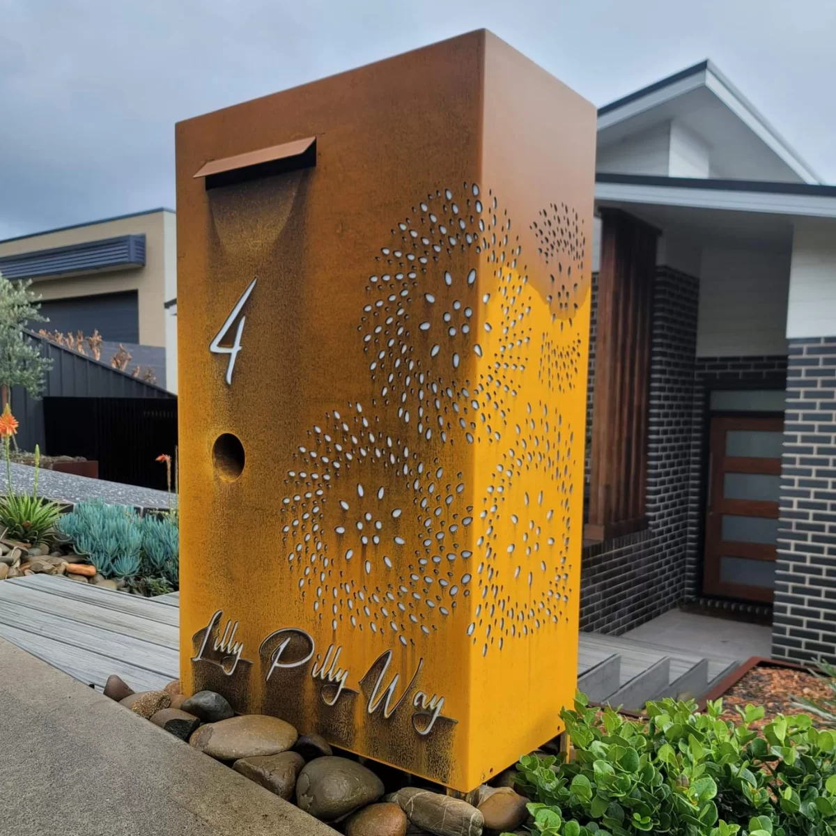 Wide Form Letterbox, In Powder Coated Aluminium or Cor-Ten Steel